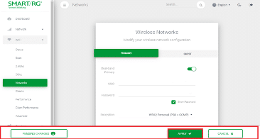 How do I change the WiFi password on the Smart/RG router?