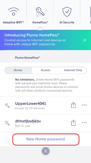 How do I manage my password and access control for Premium WiFi Powered ...